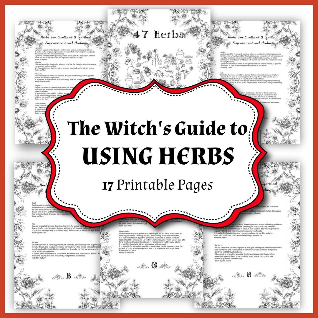 Magical Herbs Guide: 47 Herbs &their Properties for Wiccan Coloring ...