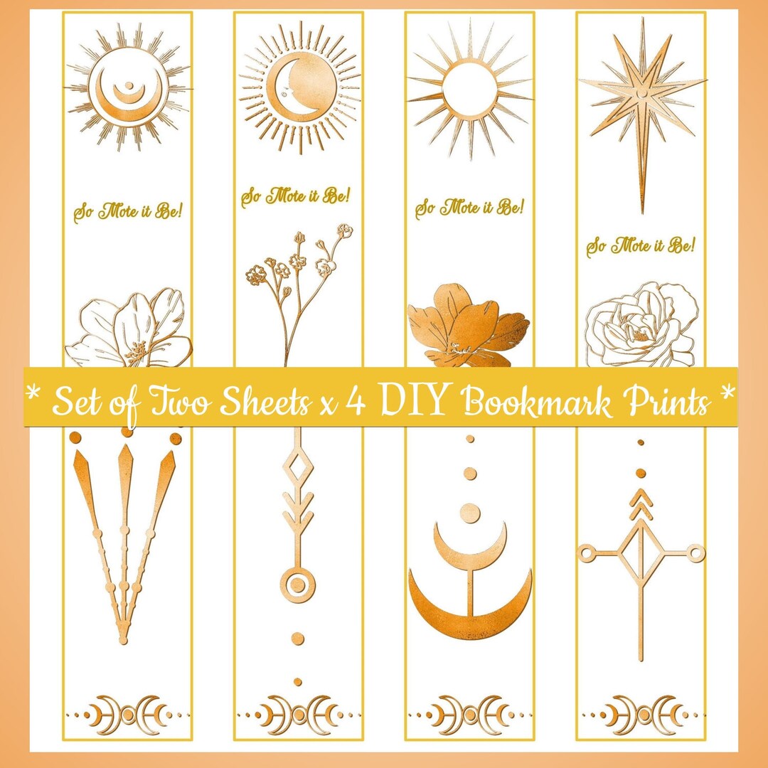 Bookmarks Printable, Wiccan Blessings, Pagan Symbols, Magic Art, Set of ...