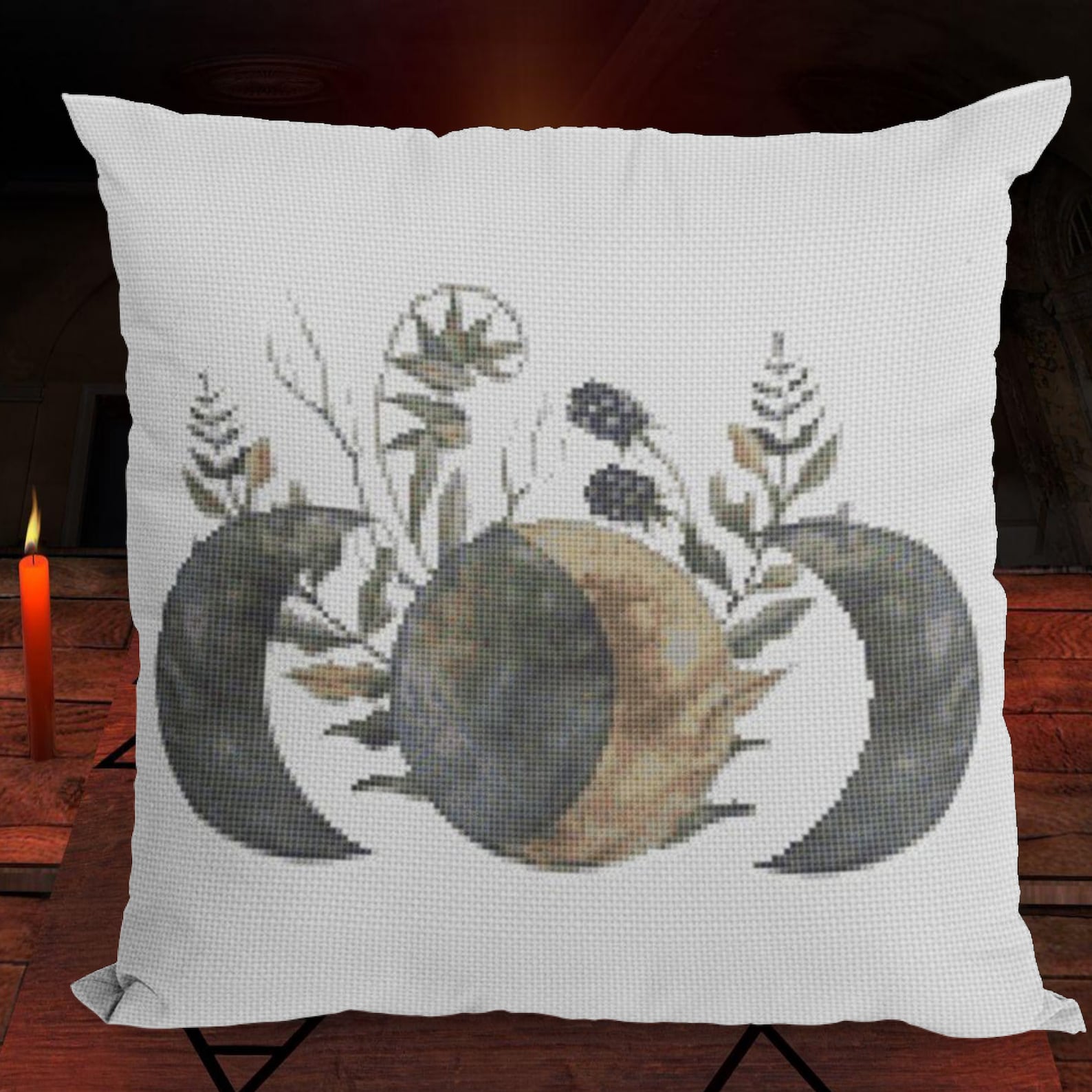 The Triple Goddess Crescent Moon Pagan Cross Stitch Pattern - Etsy