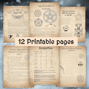 Spirit Element Basics of Witchcraft, Pagan Wicca Correspondences, , 12 ...