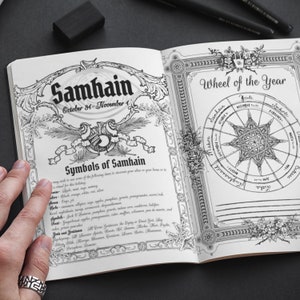 Samhain Coloring Pages Kit - DIY Witchcraft Grimoire Printables for ...