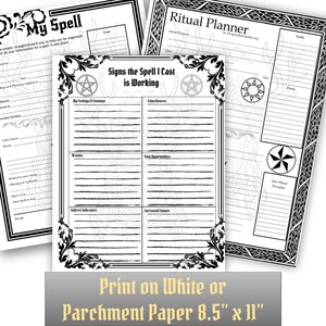 Witchcraft Printable Blank Ornate Grimoire Pages, Magic Wicca Green Man ...