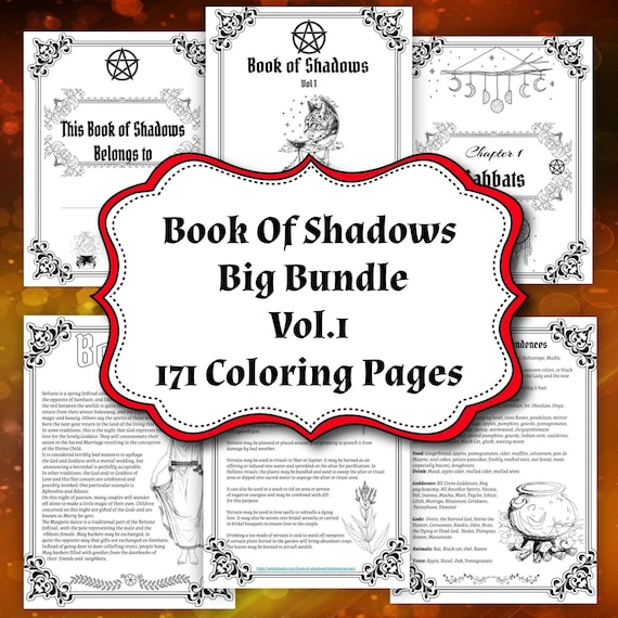 Paper & Party Supplies Book of Shadows 9 Pages Book Of Shadows Pages ...