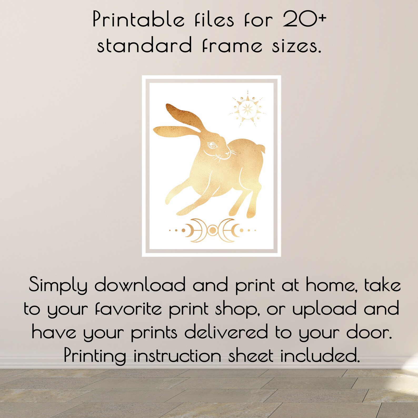 Rabbit Spirit Animal Modern Wall Art Magic Wall Decor - Etsy