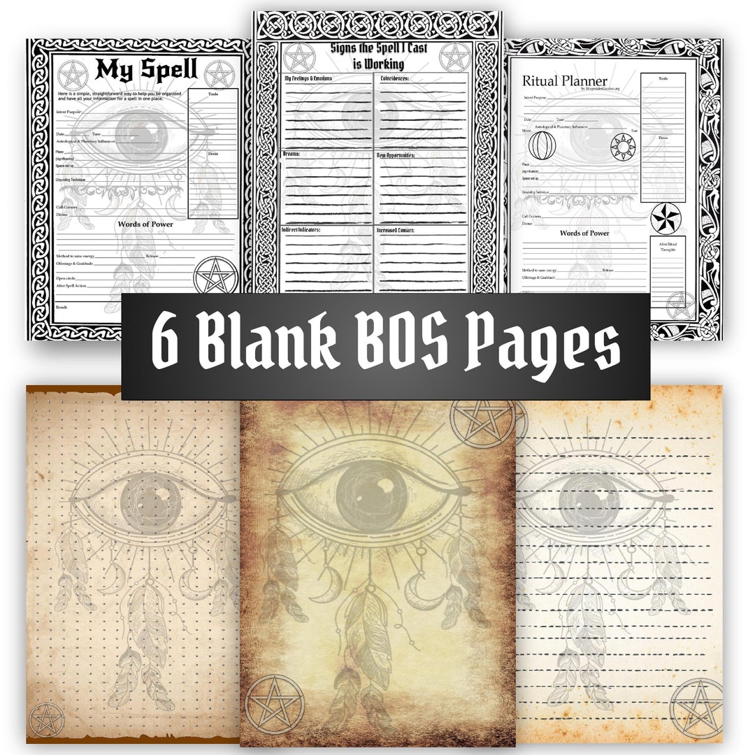 DIY Stationery Set With 6 Witchcraft Spell Sheets - Wiccan Dreamcatcher ...