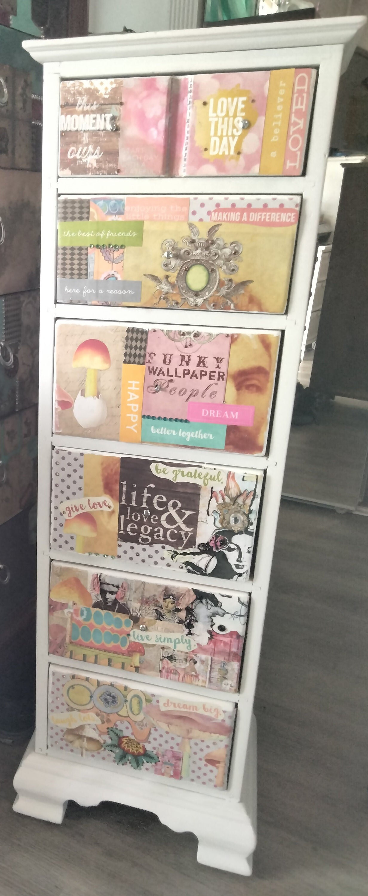 Princess Alice in Wonderland Happy Bohemian Artist Made 6 Drawer ...