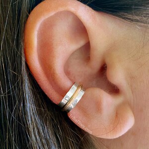 Mixed Metal Ear Cuff Silver Gold Ear Wrap Cartilage Ear | Etsy