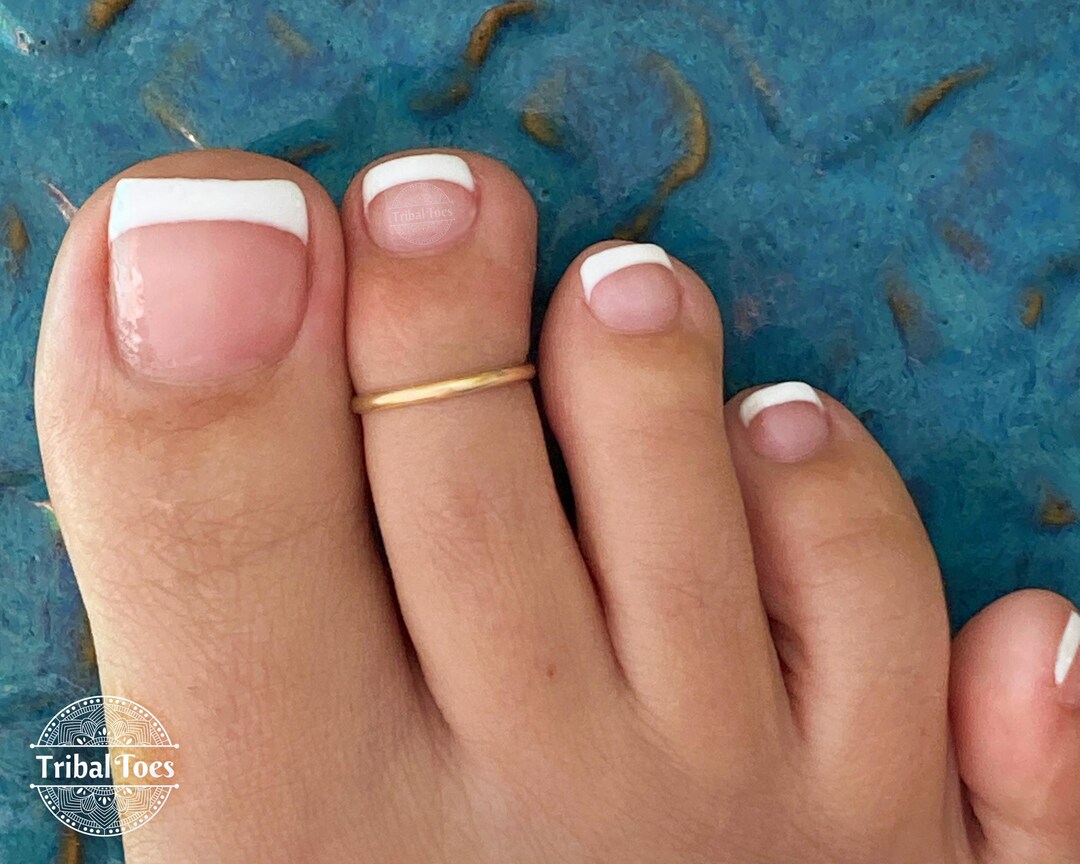 Thin Gold Toe Ring – 14K Gold Filled Adjustable Band for Women, Dainty ...