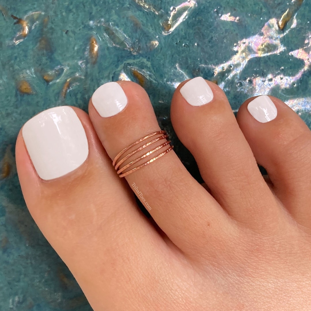 Rose Gold Four Band Toe Ring for Woman | Rose Gold Midi Ring | Rose ...