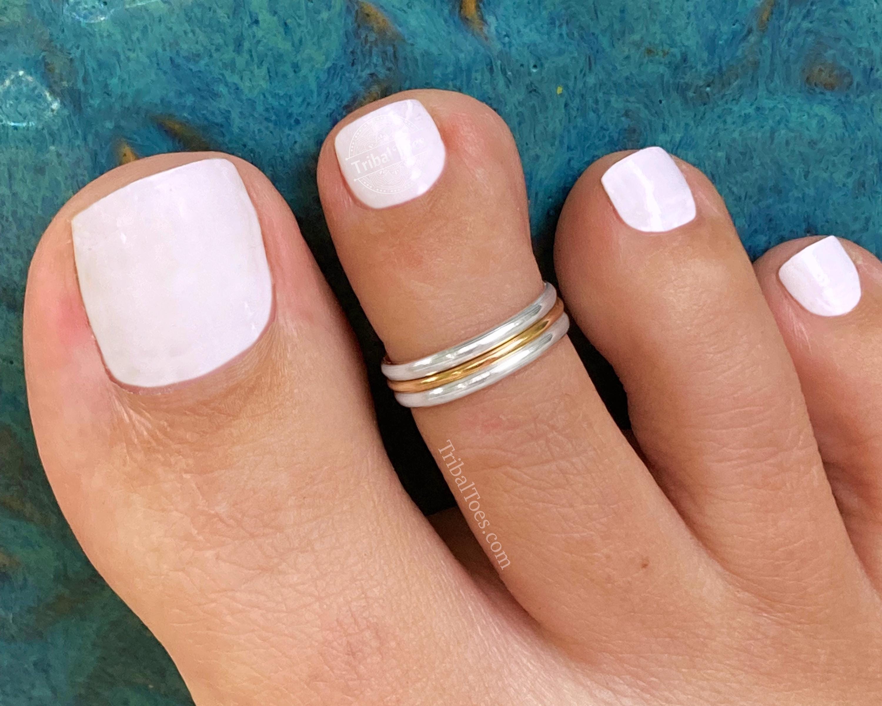 Sterling Silver Gold Filled Band Toe Ring or Midi Ring | Mixed Metal ...