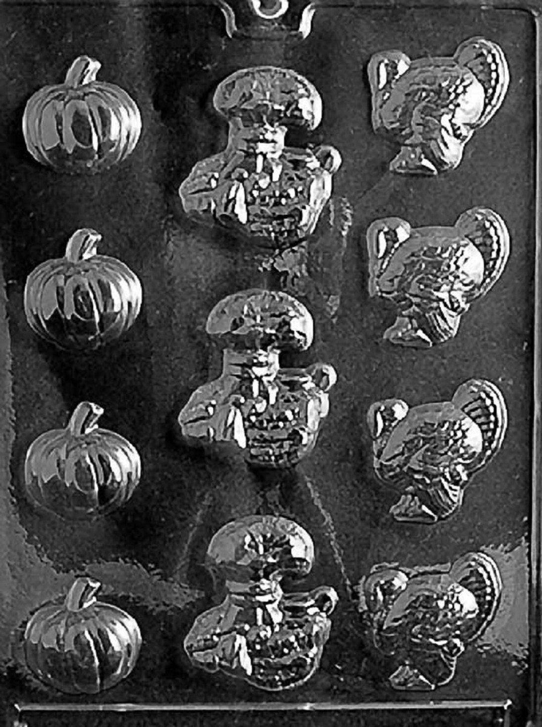 T002 Thanksgiving Assortment Pumpkin Turkey Chocolate Candy Soap Mold ...