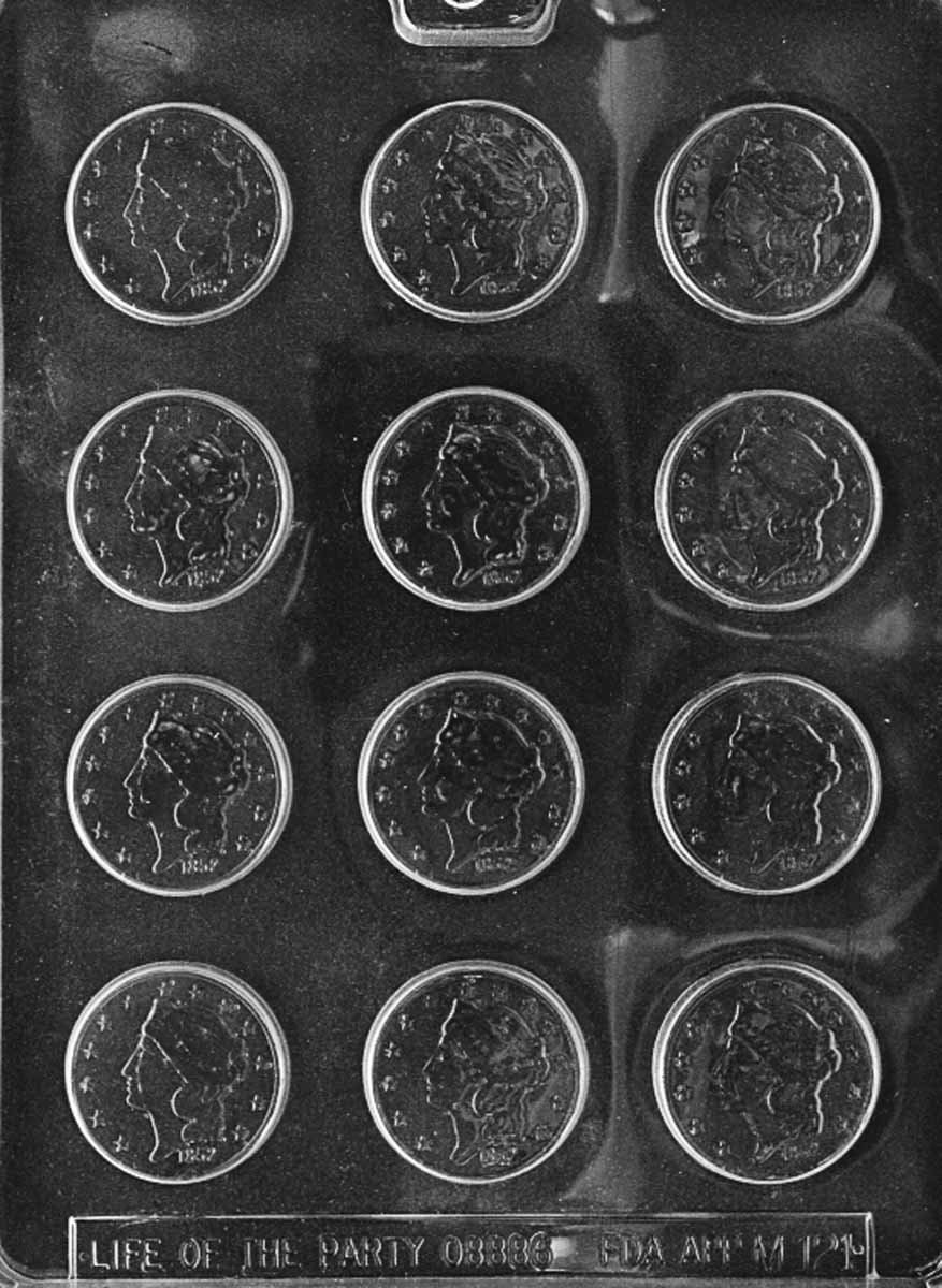 M121 Large Coins Chocolate Candy Soap Mold - Etsy