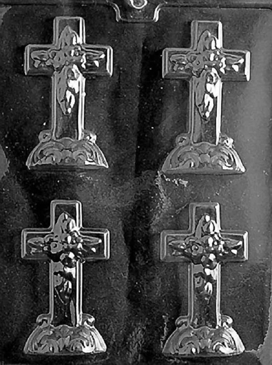 R024 Small Cross With Base Chocolate Candy Soap Mold - Etsy