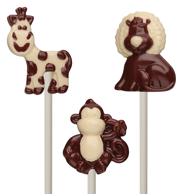 A151 Monkey Giraffe Lion Lolly Lollipop Chocolate Candy Mold - Etsy