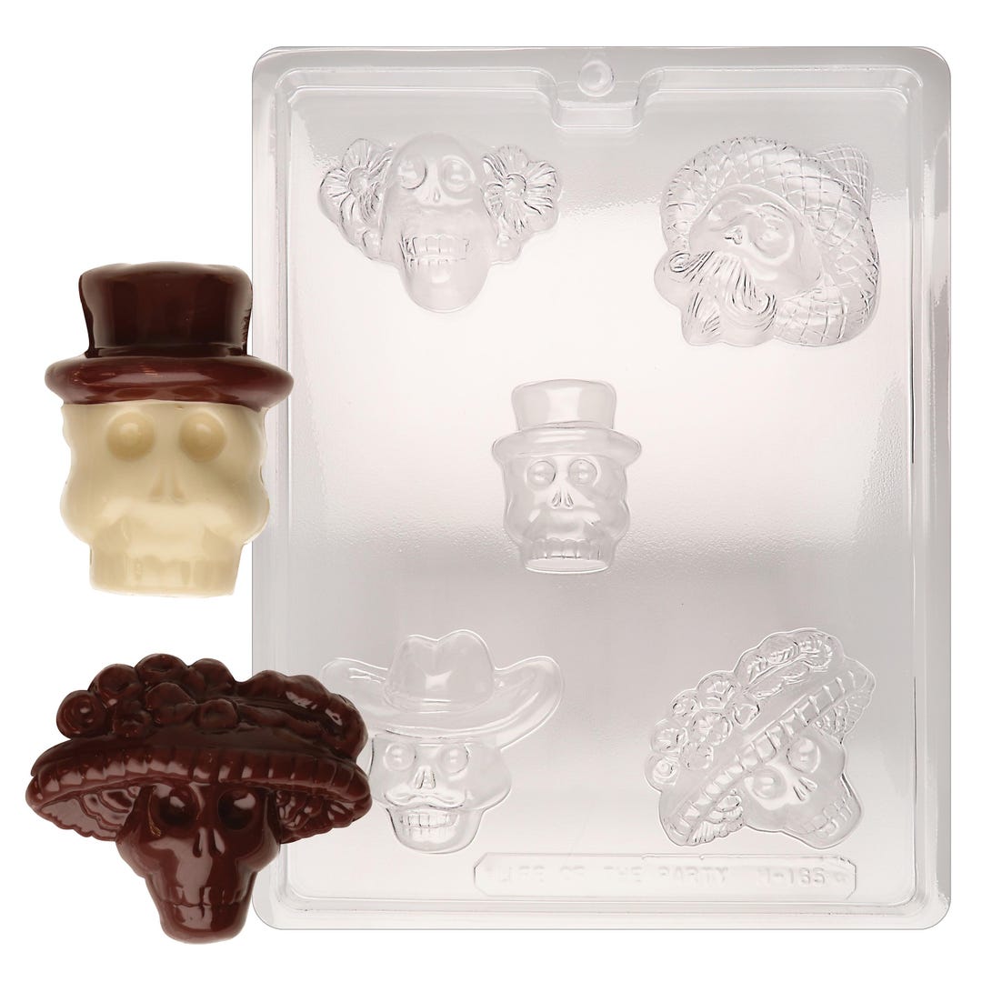 H165 Day of the Dead Skull Chocolate Candy or Soap Mold - Etsy