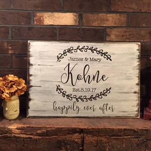 Wedding Gift Family Name Sign Wedding Established Sign Last Name Sign ...