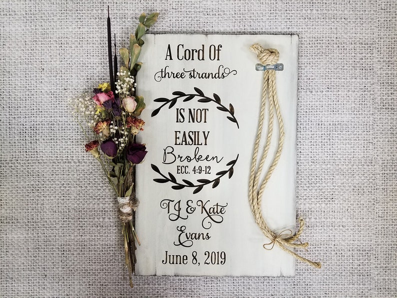Cord of Three Strands Ceremony Braid Sign Wedding Braid Sign - Etsy