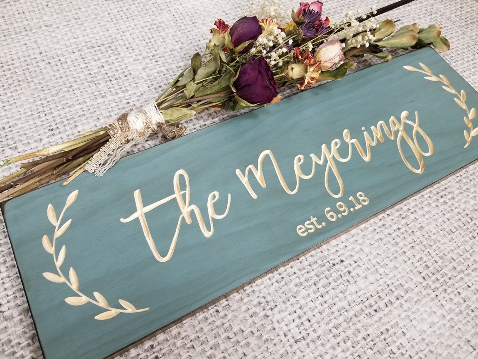 Wedding Gift Family Name Sign Wedding Established Sign | Etsy