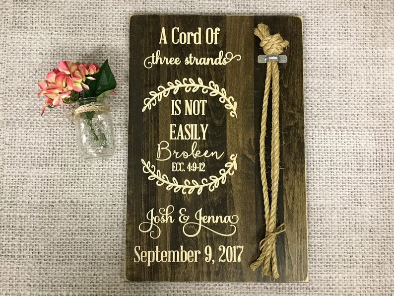 Cord of Three Strands Ceremony Braid Sign Wedding Braid Sign - Etsy