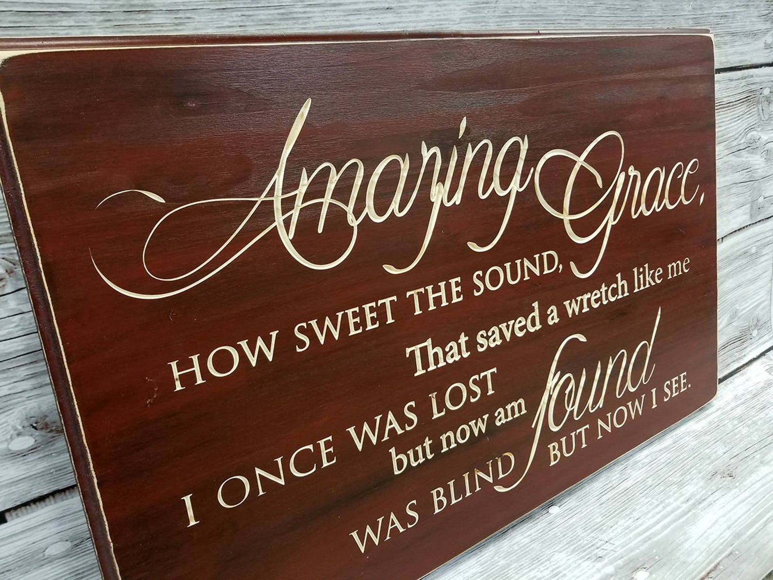 Amazing Grace Inspirational Art Rustic Wall Decor - Etsy
