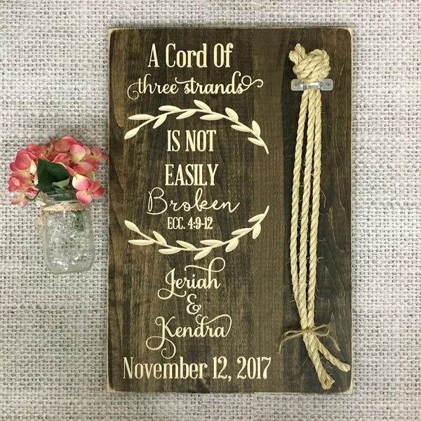 A Cord of Three Strands Wedding Sign - Etsy