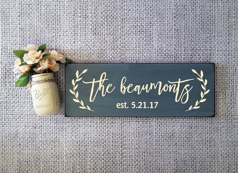 Wedding Gift Family Name Sign Wedding Established Sign | Etsy