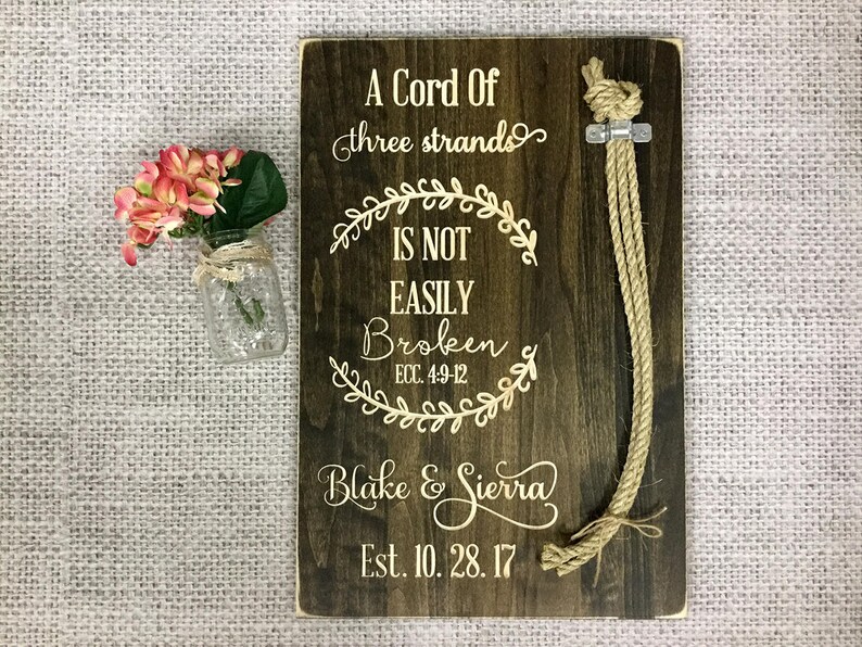 Cord of Three Strands Ceremony Braid Sign Wedding Braid Sign | Etsy