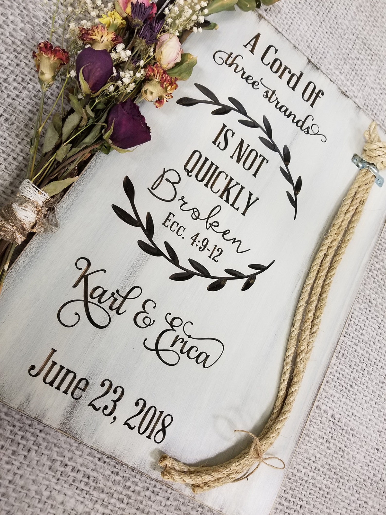 Unity Wedding Cord Cord of Three Strands God's Knot | Etsy