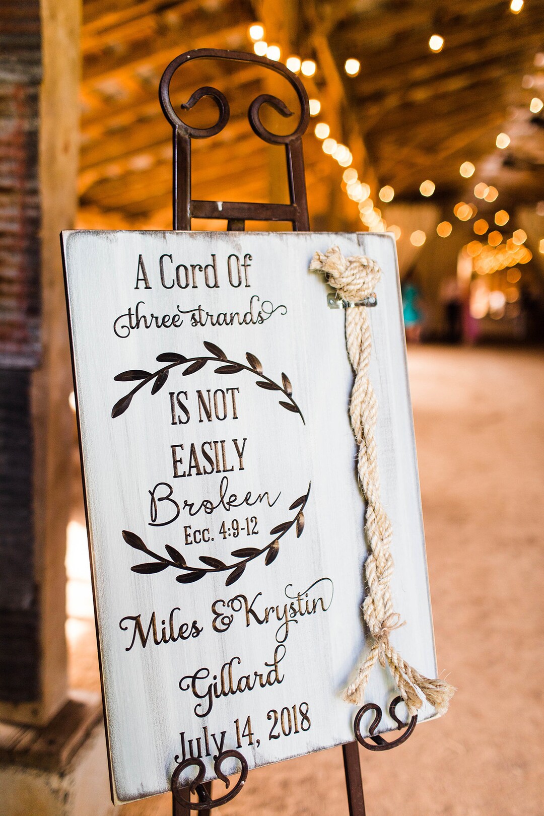 Cord of Three Strands Ceremony Braid Sign Wedding Braid Sign ...