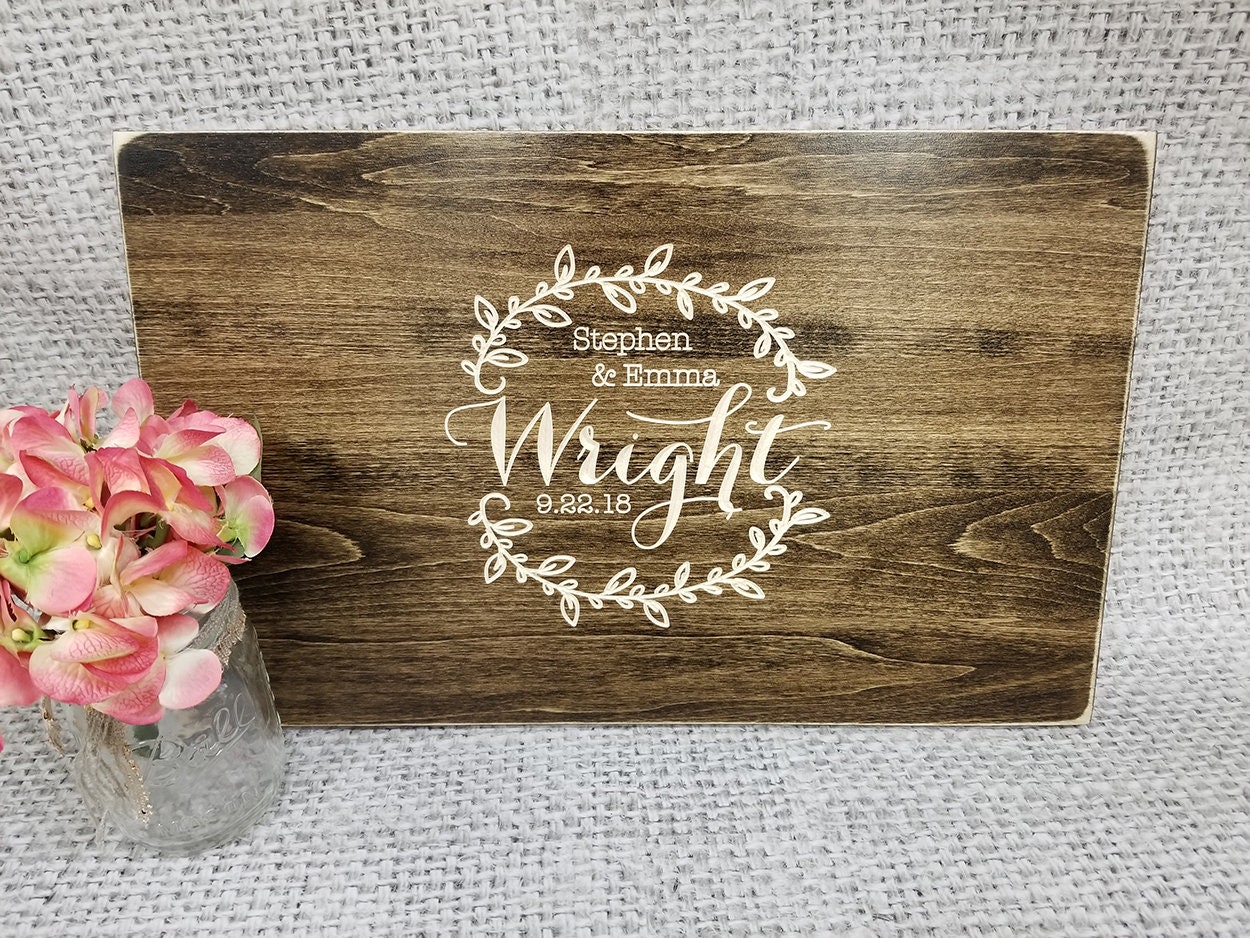 Wedding Gift Family Name Sign Wedding Established Sign - Etsy