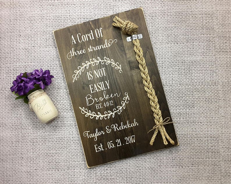 Cord of Three Strands Ceremony Braid Sign Wedding Braid Sign - Etsy