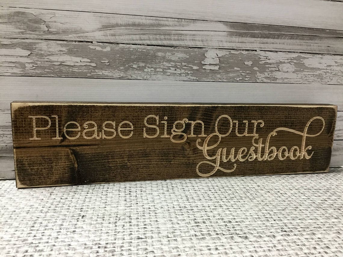 Please Sign Our Guest Book Rustic Wedding Decor Wood Guest - Etsy