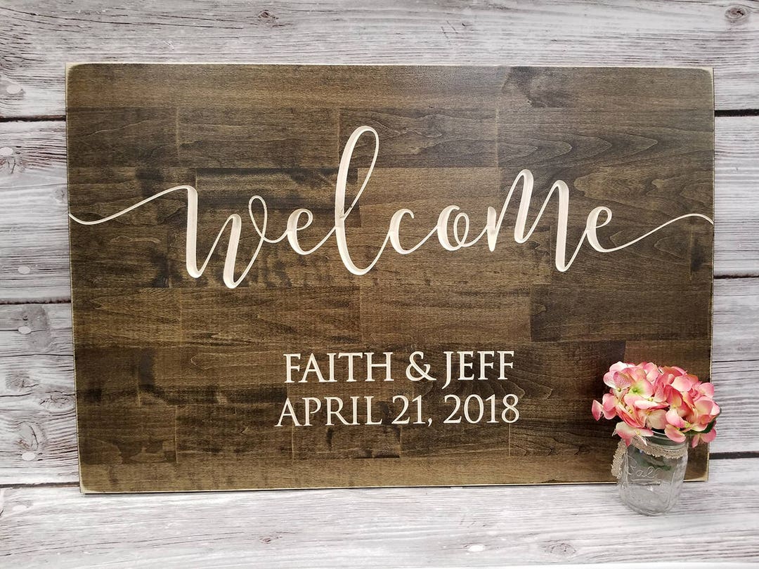 Wedding Welcome Sign Rustic Welcome Sign Wedding Gift Ceremony Sign ...