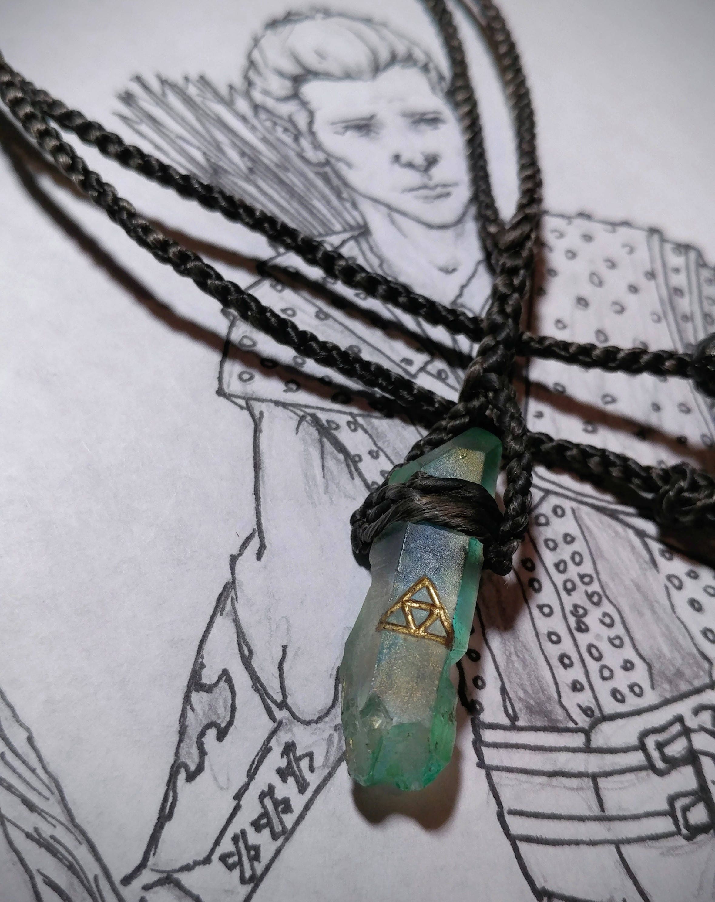 Custom Triforce Engraved Crystal Necklace | Etsy