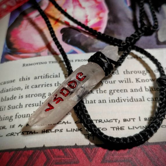 Custom Power Engraved Crystal Necklace inspired | Etsy
