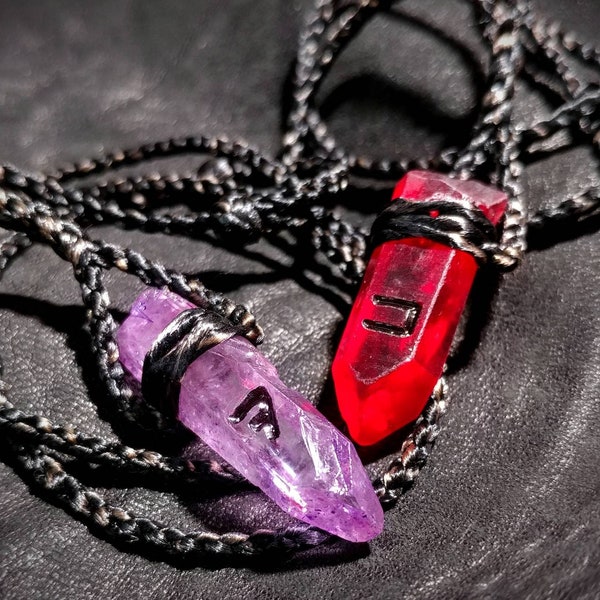 Purple Crystal Necklace - Etsy