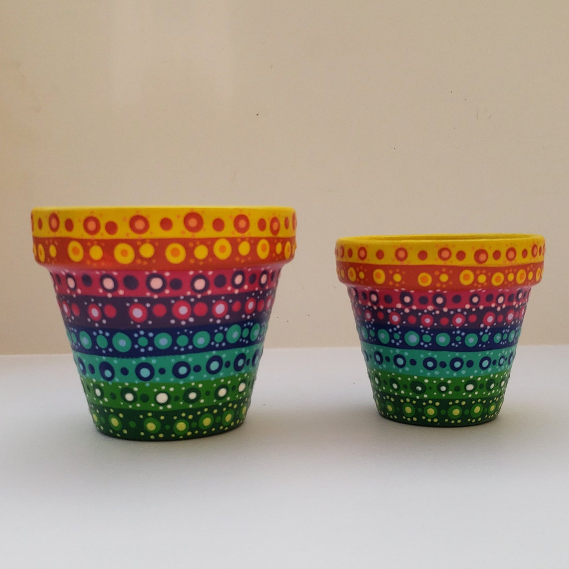3 Colorfull Pot Flowerpot 3 Funky Color Pot - Etsy