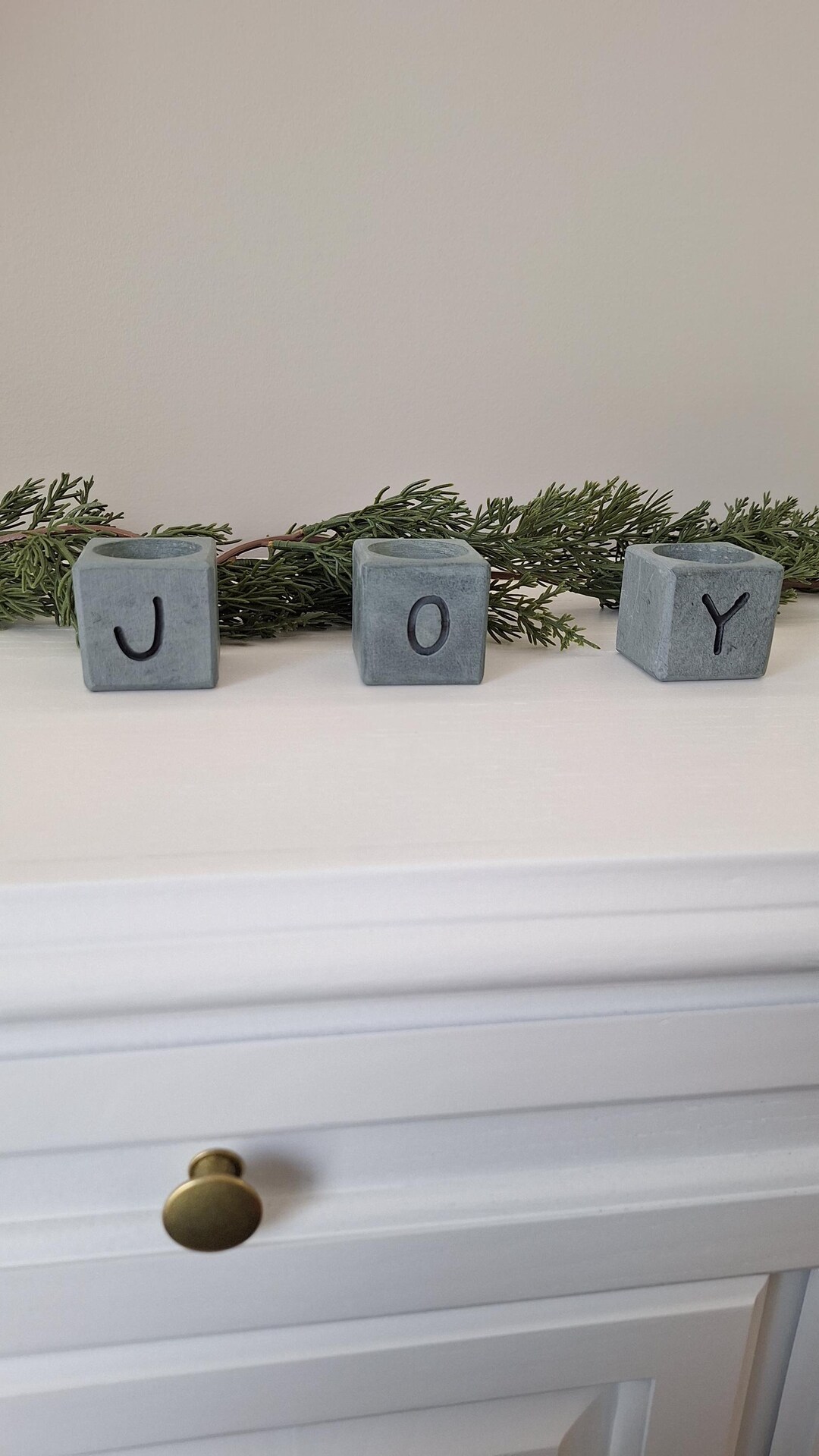 JOY Hand Carved Stone Soapstone Tea Light Candle Holders Ten Thousand ...