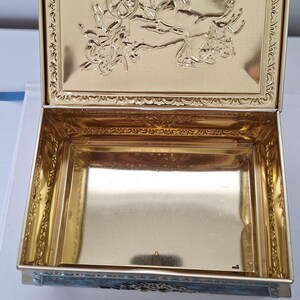 Vintage Roman Horse Chariot Valet Box - Green and Brass Color (* Tin ...