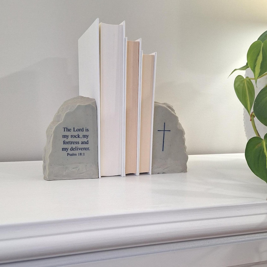 2 Bookends the Lord is My Rock Psalm 18:1 With Cross Heavy Good Quality ...