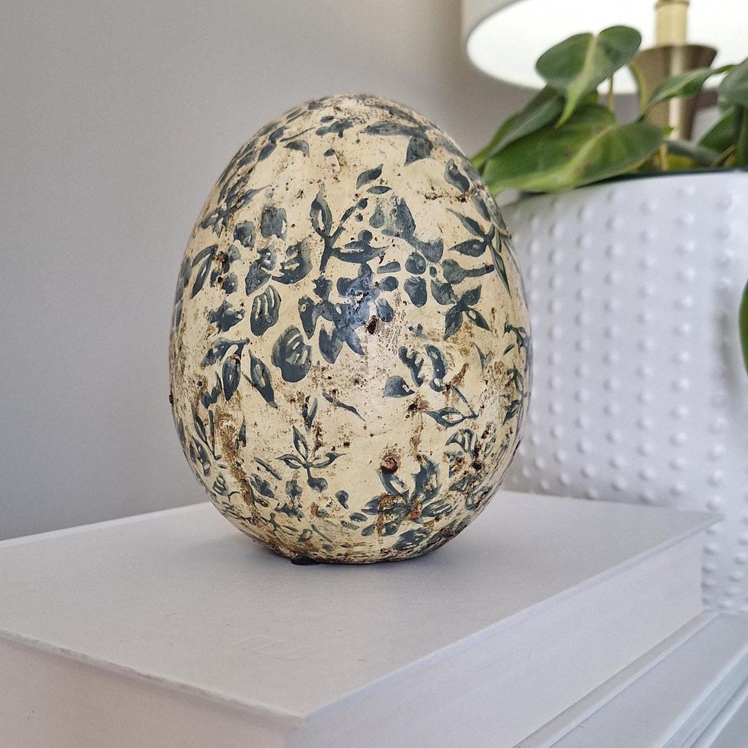 Vintage Large Heavy Egg Decoration - Great for Easter / Spring ...