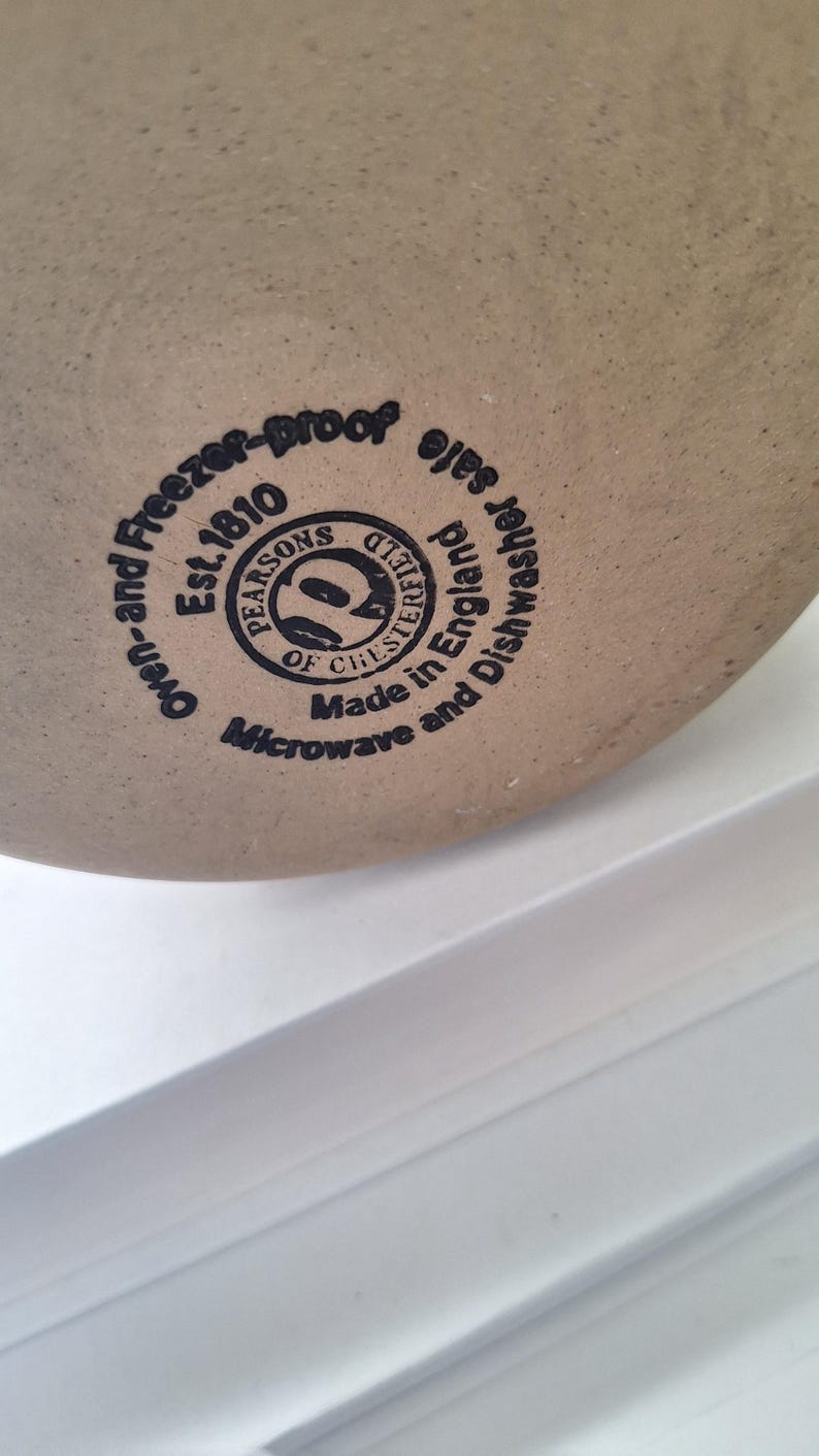 Vintage Pearsons of Chesterfield Pottery Crock: Beige Stoneware Utensil ...