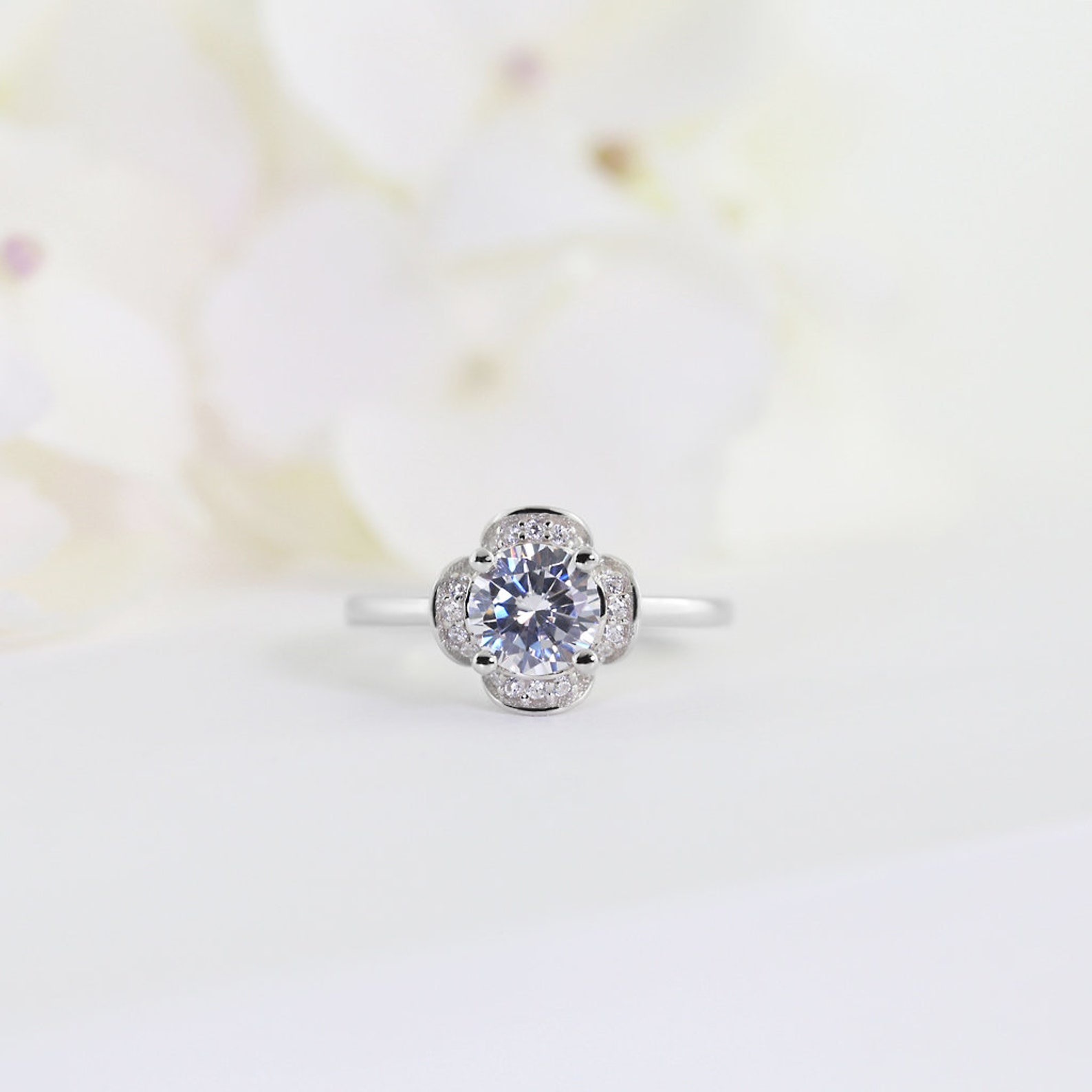 Rosette Ring Sterling Silver Flower Ring Lotus Unique | Etsy