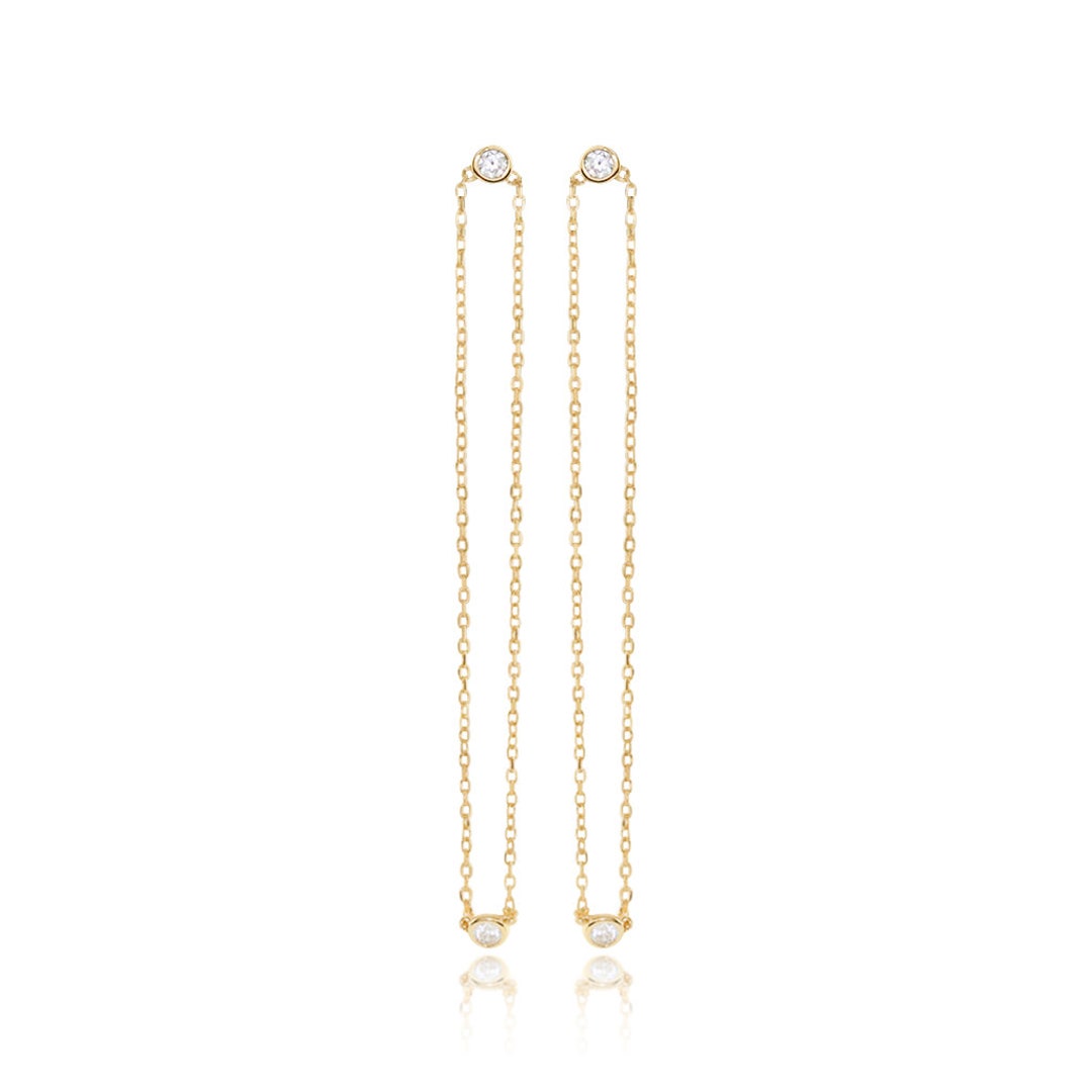 Dangling Loop Earrings in 14K Gold Vermeil or Rhodium Over Sterling ...