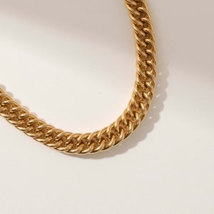 Double Curb Chain - Necklace or Bracelet - 14K Gold Finish - Bold ...