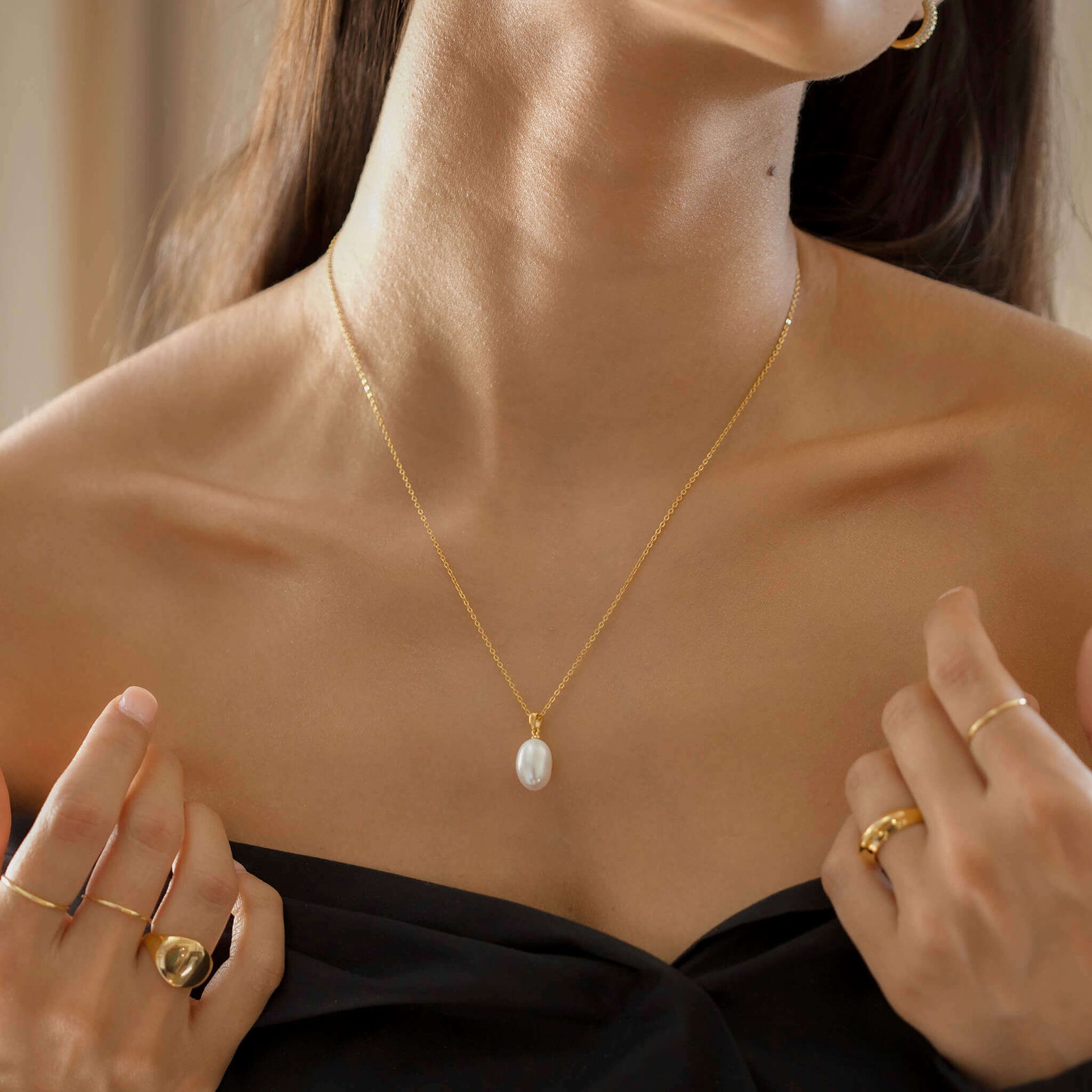 Fresh Water Pearl Necklace 14K Gold Vermeil 14K Rose Gold - Etsy Canada