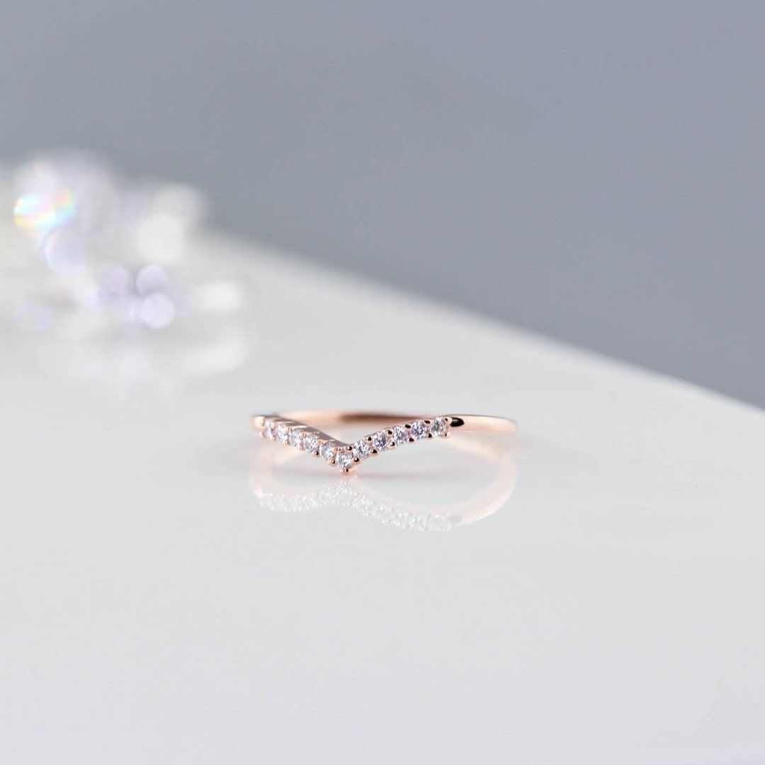 Delicate Chevron Ring - Sterling Silver, Rose Gold, Gold, White Gold ...