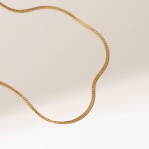 Dainty Flat Curb Chain - Thin and Delicate Chain - 2mm Herringbone ...
