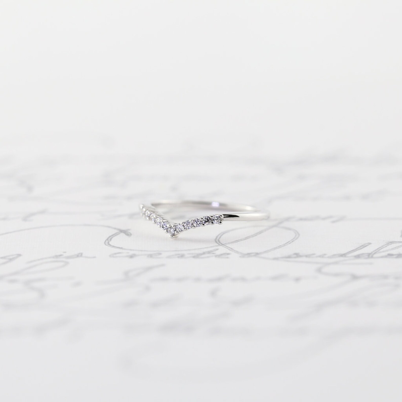 Delicate Chevron Ring Sterling Silver Rose gold Gold | Etsy