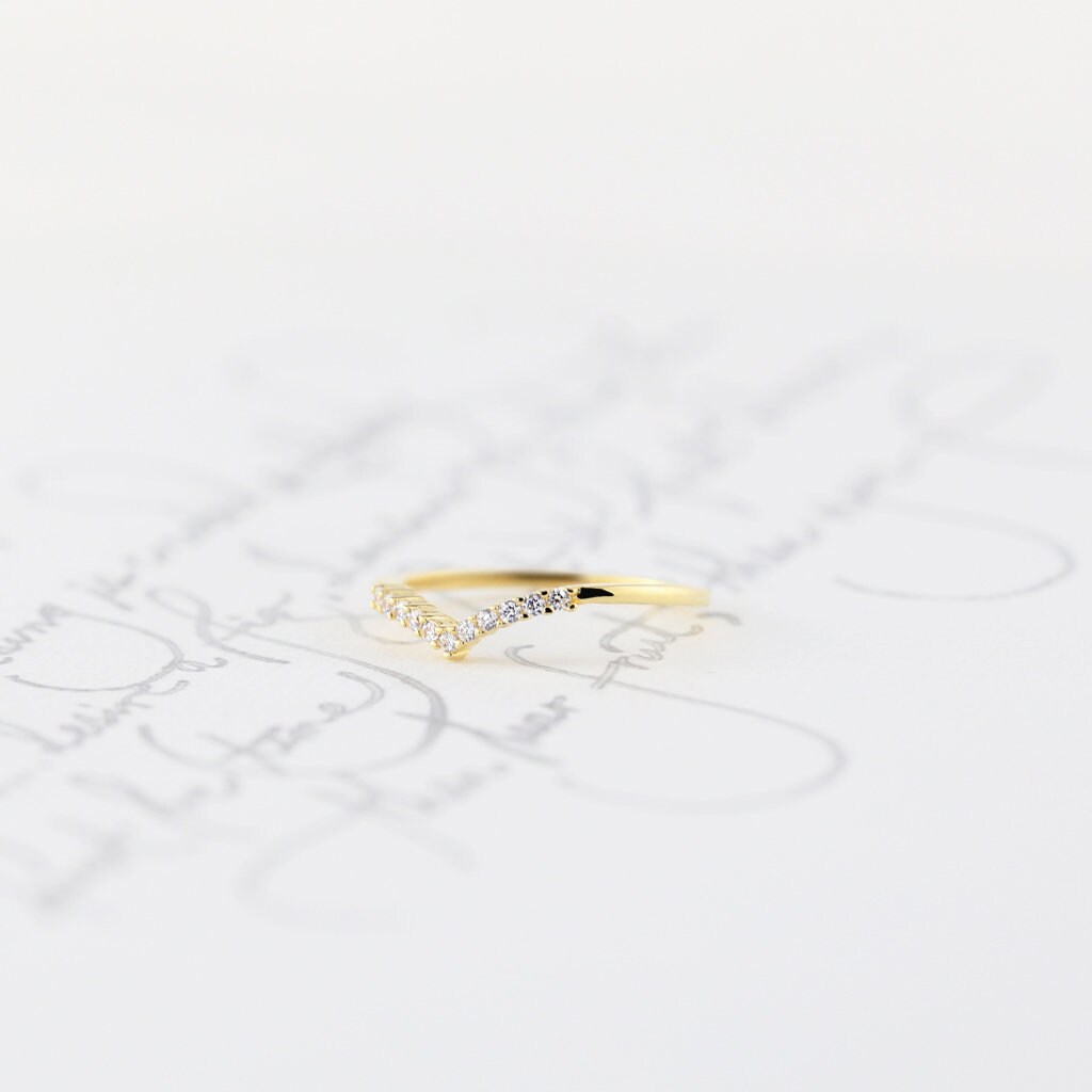 Delicate Chevron Ring Sterling Silver Rose Gold Gold - Etsy Canada